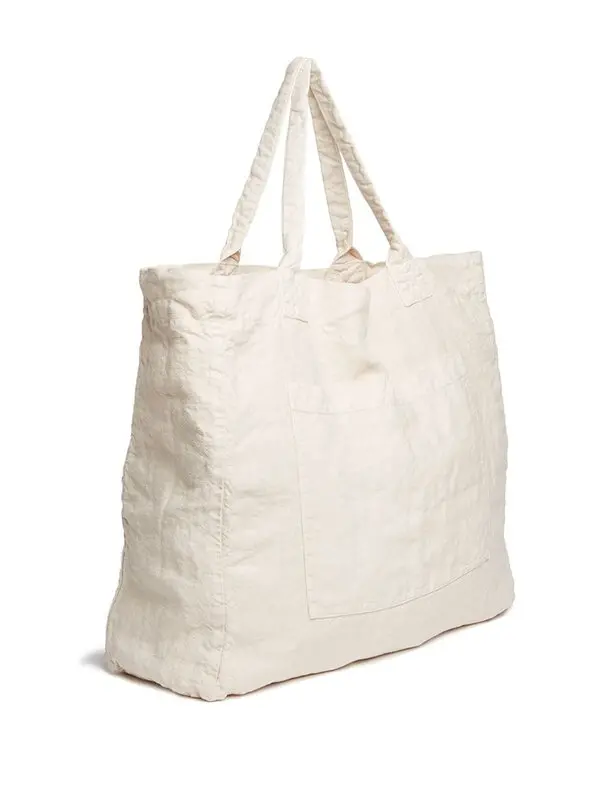 ONCE MILANO Linen Weekend Tote - Neutrals