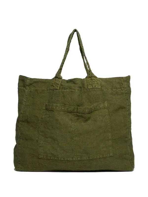 ONCE MILANO Linen Tote - Green