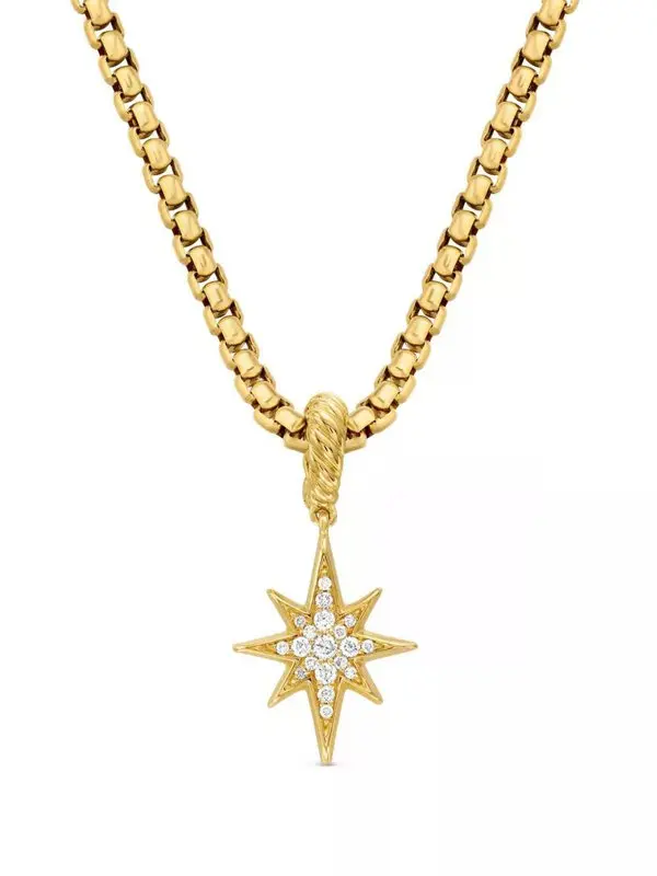 David Yurman 18kt Yellow North Star Amulet Diamond Pendant - Gold