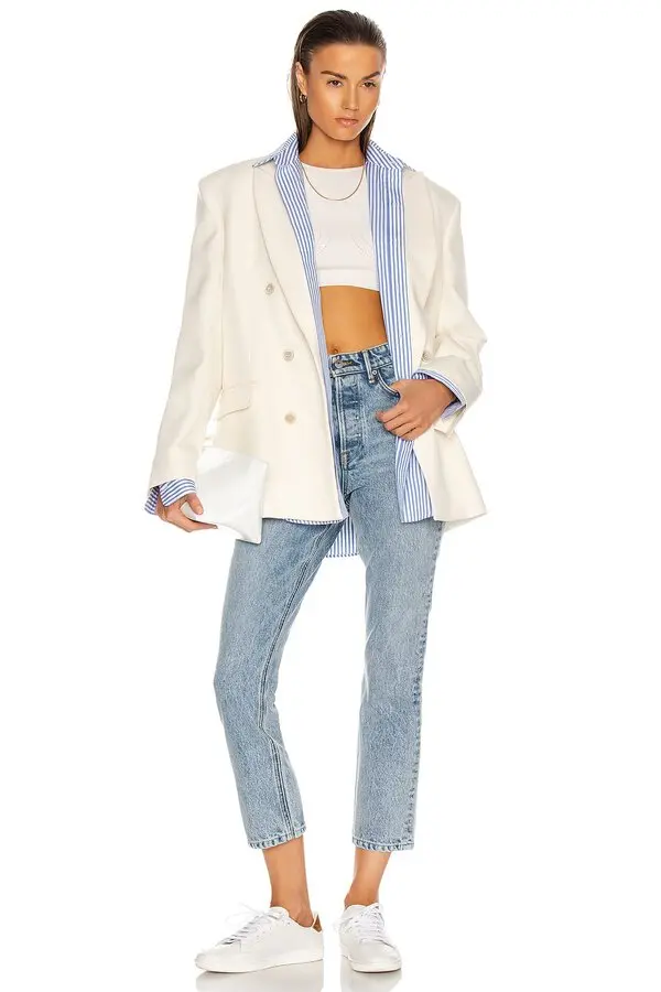 GRLFRND Karolina High-rise Straight Crop Jeans