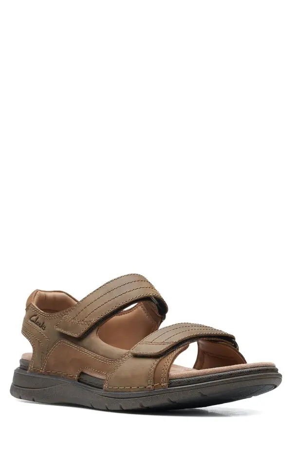 Clarks Nature Trek Sandal - Tan Leather/ Suede | Editorialist