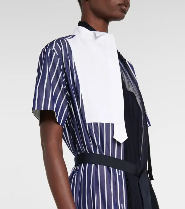 Sacai Striped Cotton-blend Dress