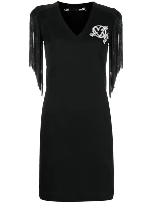 Moschino Fringed-edge V-neck Dress