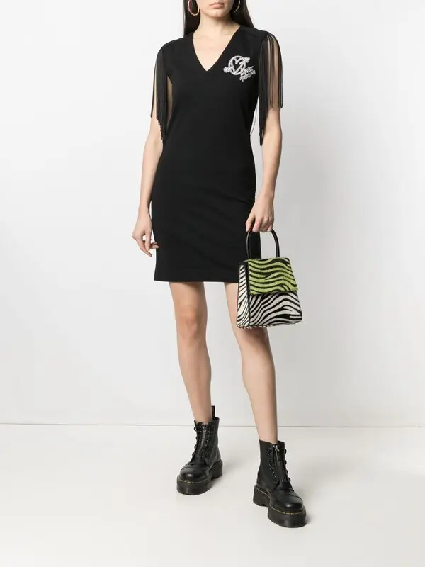 Moschino Fringed-edge V-neck Dress