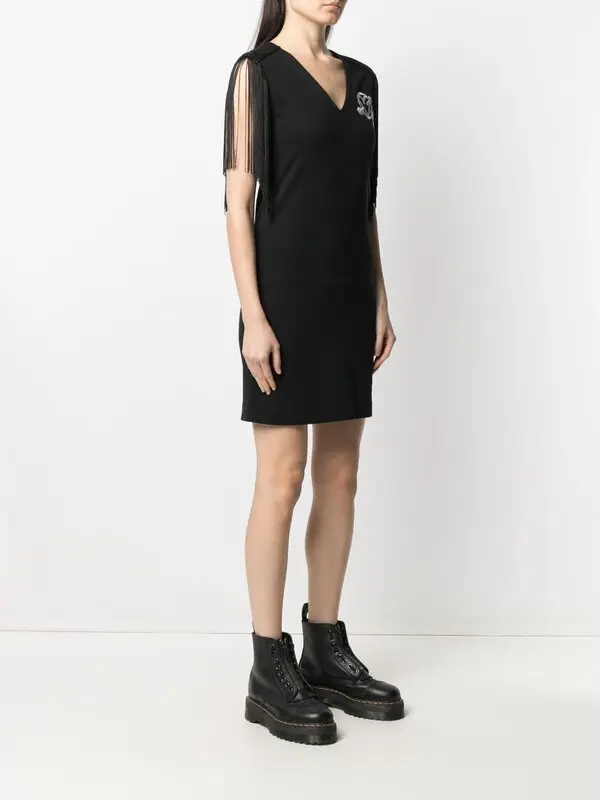 Moschino Fringed-edge V-neck Dress