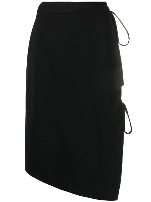 Off-White Tie-fastening Asymmetric Skirt