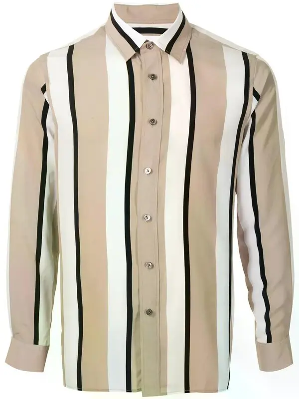 PORTS V Vertical Stripe Print Shirt