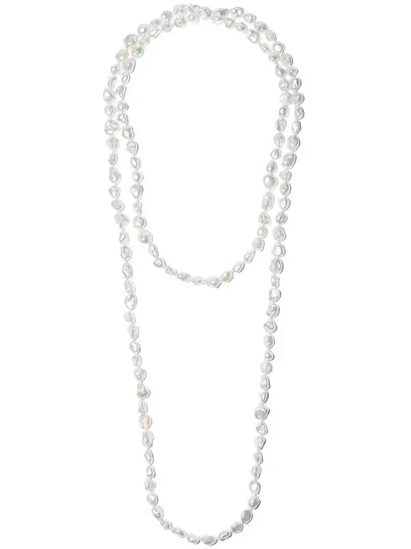 Yoko London Baroque Freshwater Pearl Rope Necklace - White