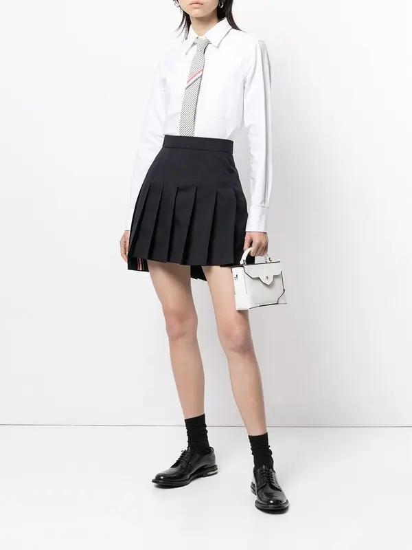 Thom Browne Pleated School Uniform Skirt - Blue