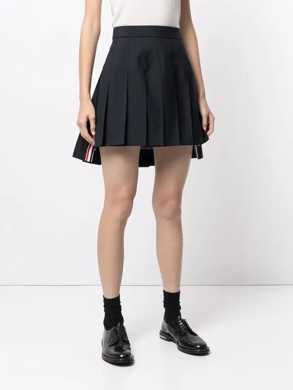 Thom Browne Pleated School Uniform Skirt - Blue