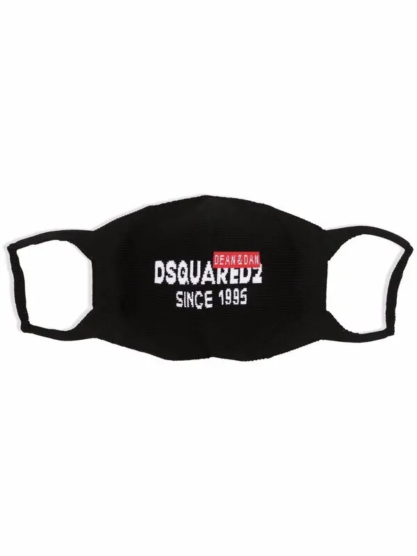 Dsquared2 Intarsia Knit-logo Face Mask - Black