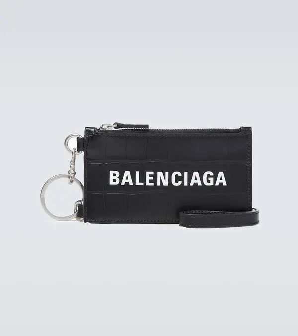 Balenciaga Cash Card Case On Keyring - Black