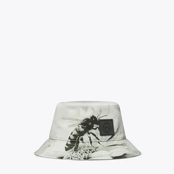 Tory Burch Printed Bucket Hat - Gray Bee