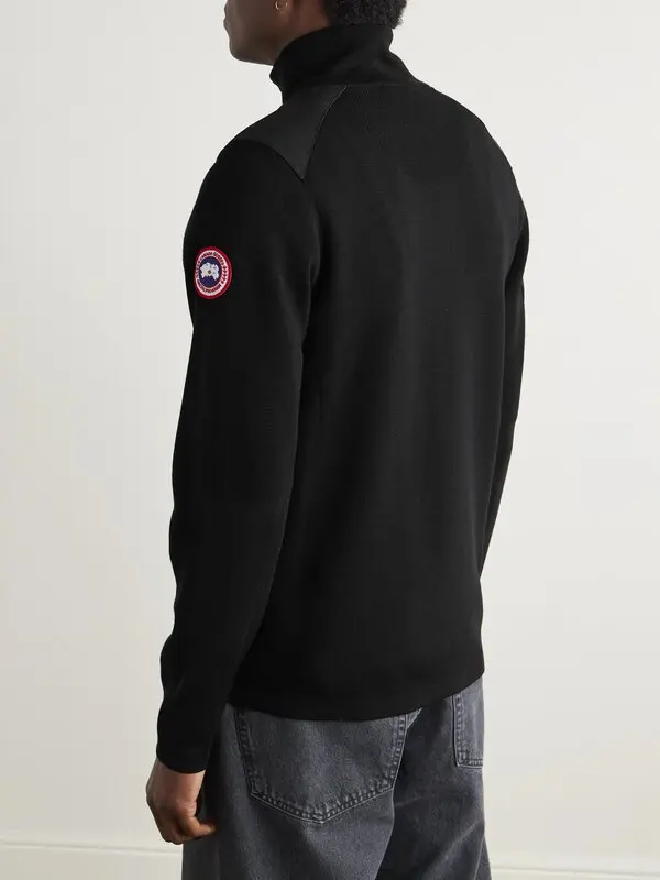 Canada Goose Stormont Slim-fit Merino Wool Half-zip Sweater - Black