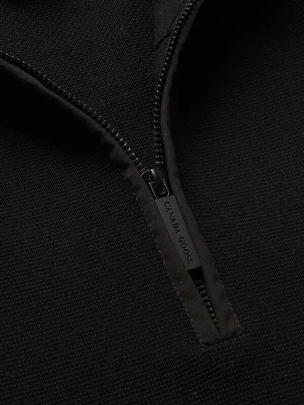 Canada Goose Stormont Slim-fit Merino Wool Half-zip Sweater - Black