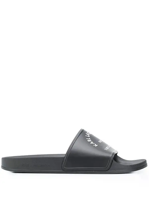 Karl Lagerfeld Rue St. Guillaume Print Slides - Black