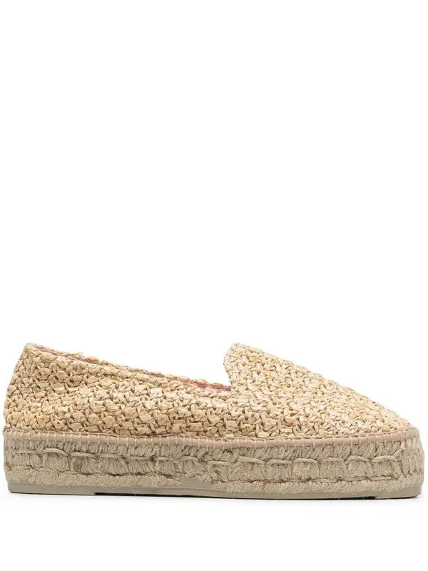 Manebí Woven Raffia Espadrilles - Neutrals