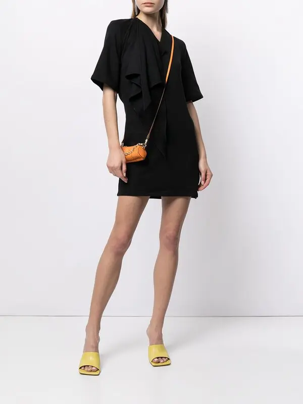 Off-White Short-sleeve Backless Mini Dress