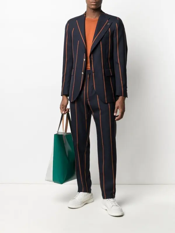 Gabriele Pasini Two-Tone Pinstripe Suit In Blue - 37% Off