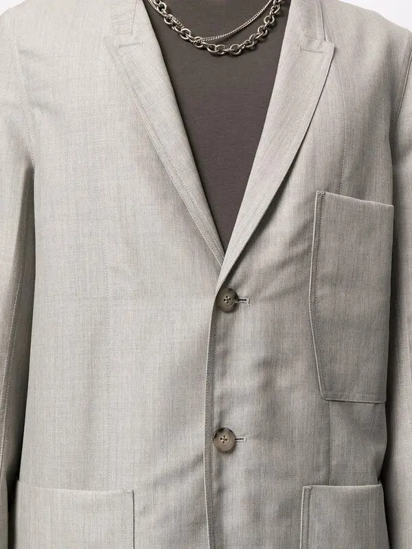 Rick Owens Single-breasted Wool Blazer - Grey