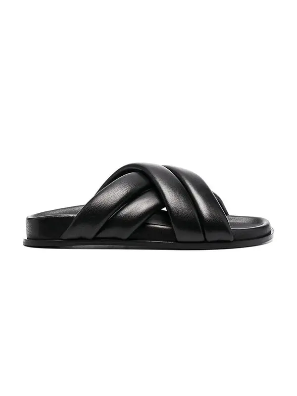 ANINE BING Lizzie Leather Crossover Slides