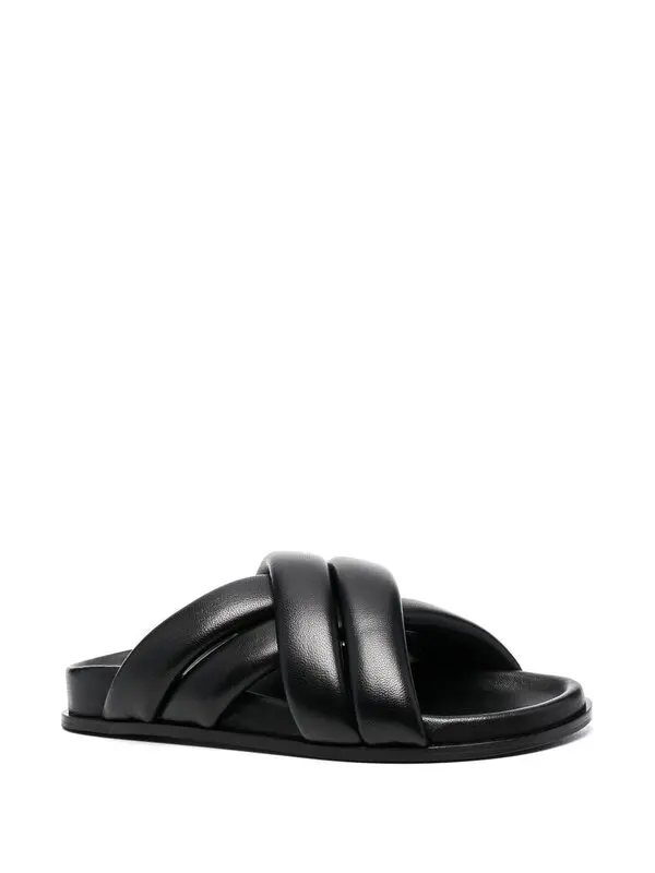 ANINE BING Lizzie Leather Crossover Slides