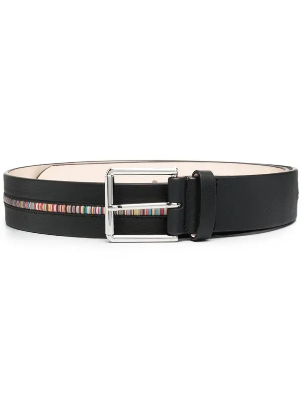 Paul Smith Artist-stripe Leather Belt - Black