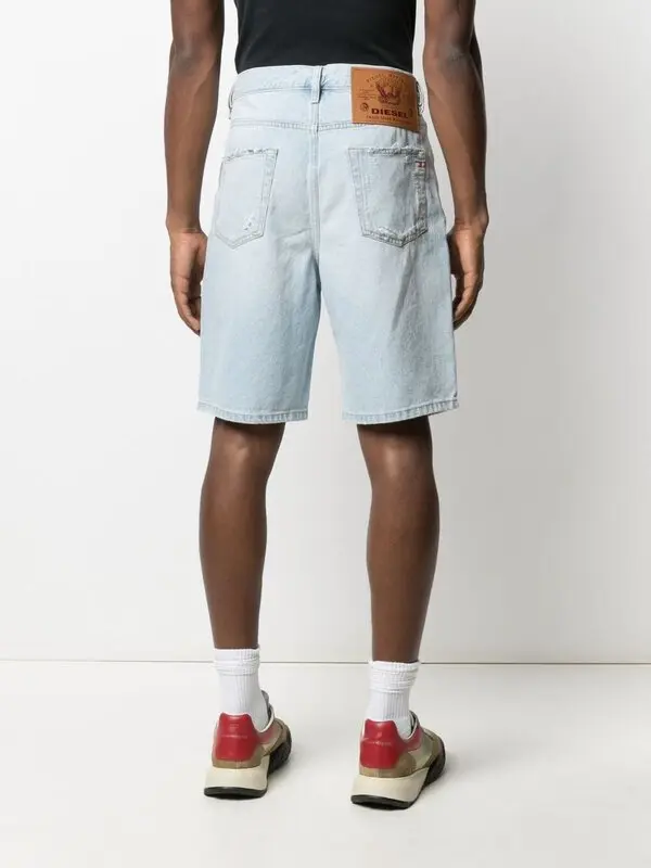 DIESEL® Light Wash Distressed Denim Shorts