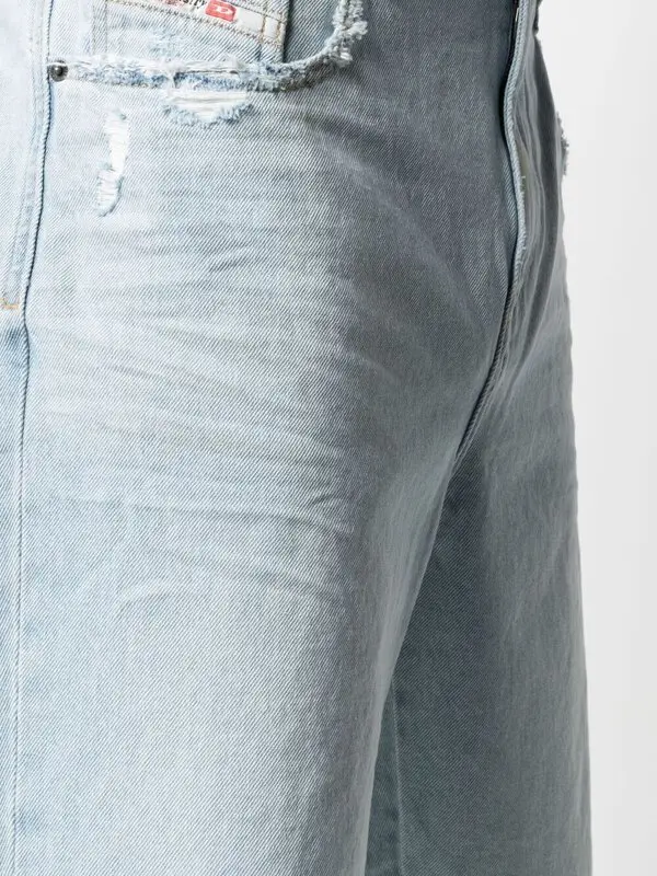 DIESEL® Light Wash Distressed Denim Shorts