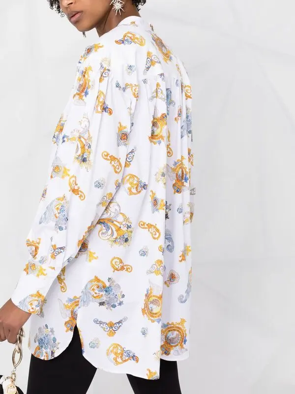 Versace Barocco Print Lace-up Shirt