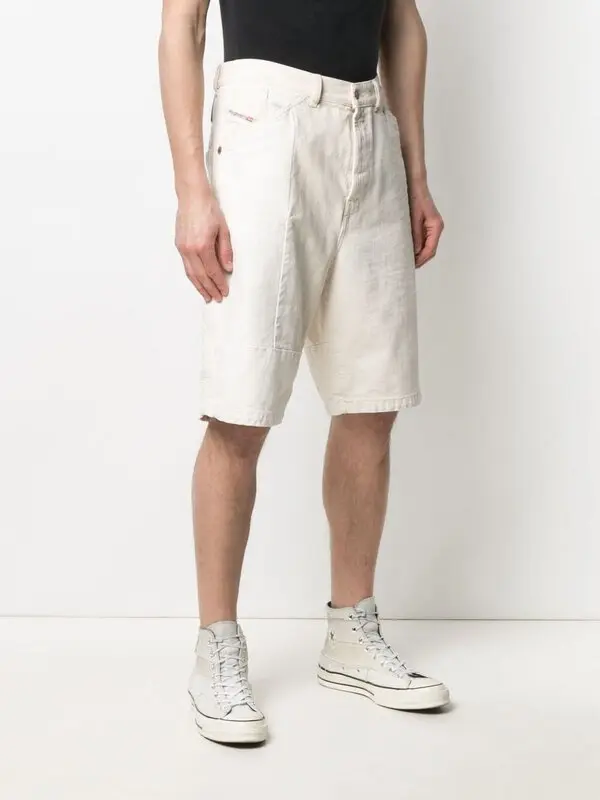 DIESEL® Panelled Knee-length Denim Shorts