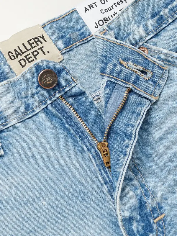 GALLERY DEPT. Carpenter Paint-splattered Distressed Denim Shorts