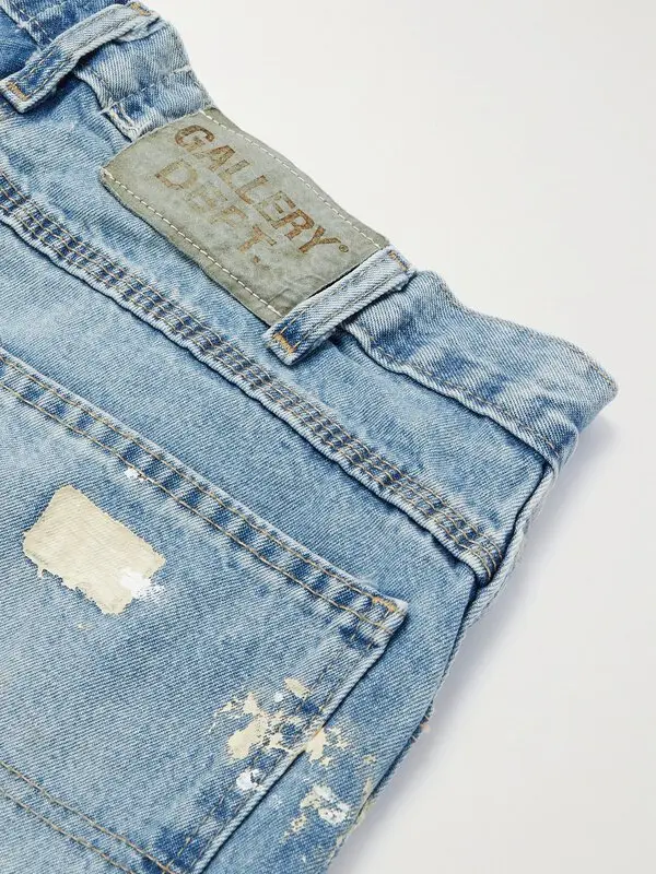 GALLERY DEPT. Carpenter Paint-splattered Distressed Denim Shorts