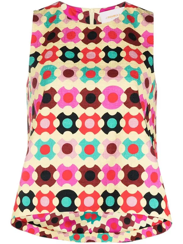 La DoubleJ La Scala Geometric-print Top