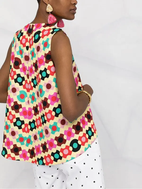 La DoubleJ La Scala Geometric-print Top