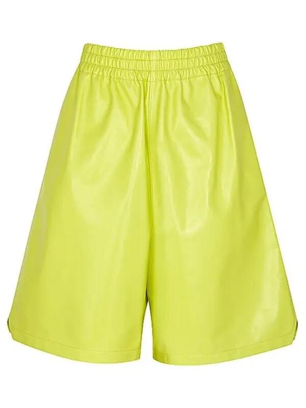 Bottega Veneta Lime Leather Shorts