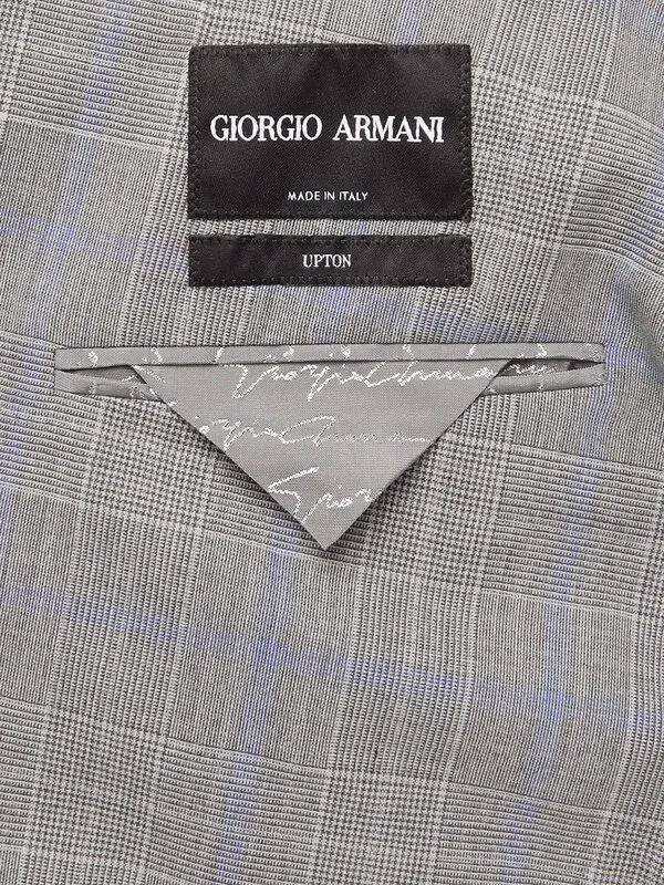 Giorgio Armani Slim-fit Double-breasted Prince Of Wales Checked Wool Suit Jacket
