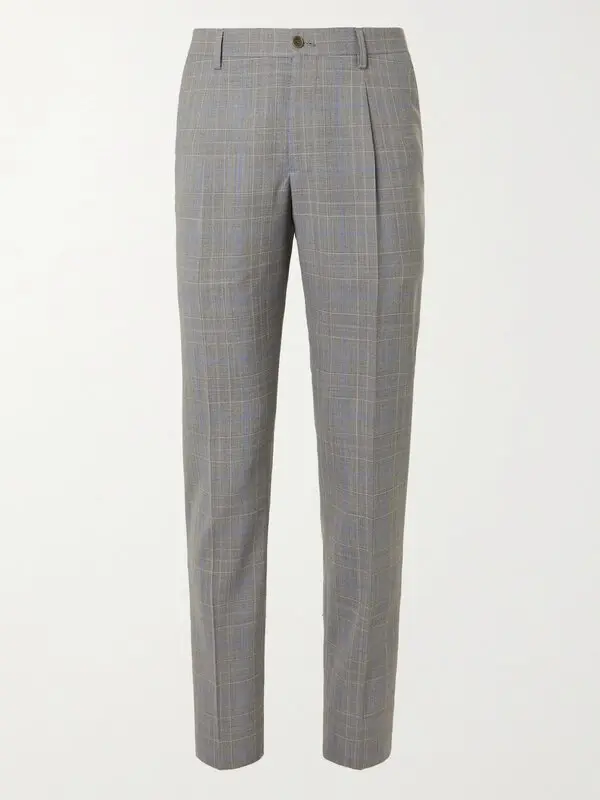 Giorgio Armani Prince Of Wales Checked Wool Suit Trousers
