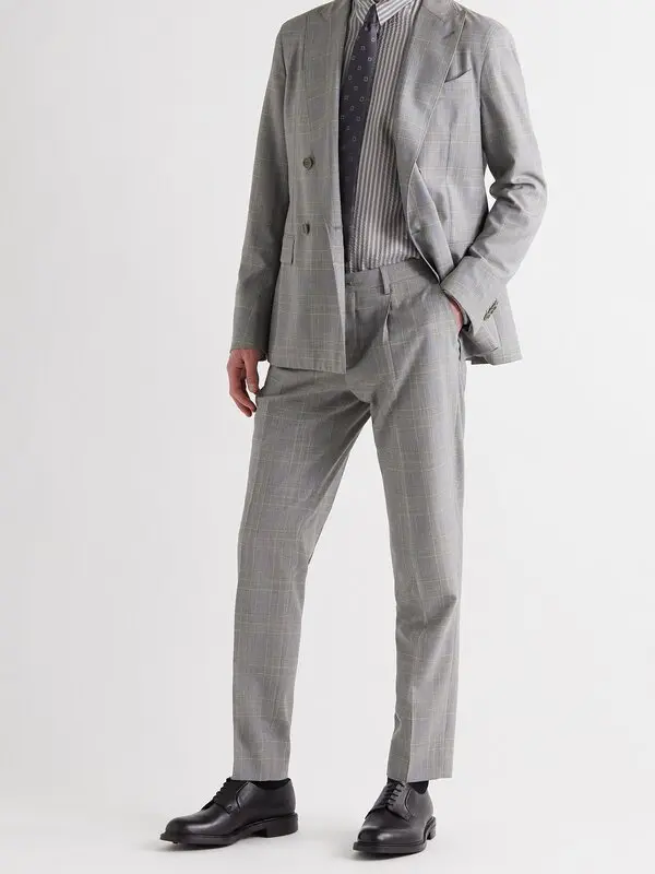 Giorgio Armani Prince Of Wales Checked Wool Suit Trousers