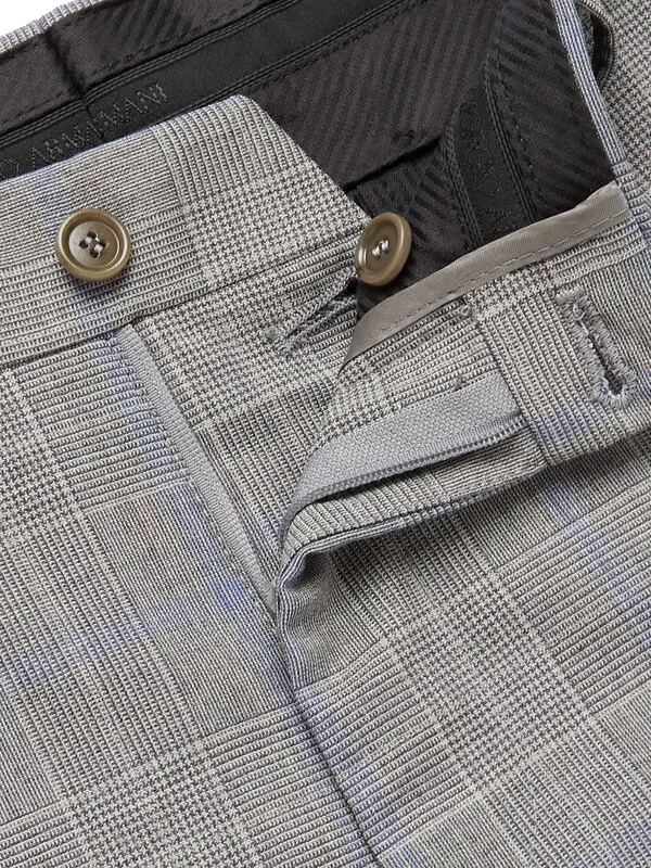 Giorgio Armani Prince Of Wales Checked Wool Suit Trousers