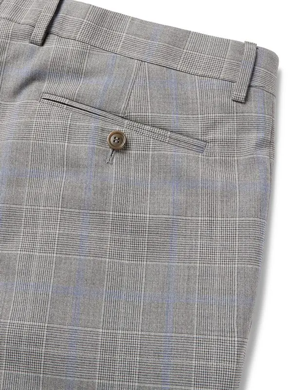 Giorgio Armani Prince Of Wales Checked Wool Suit Trousers