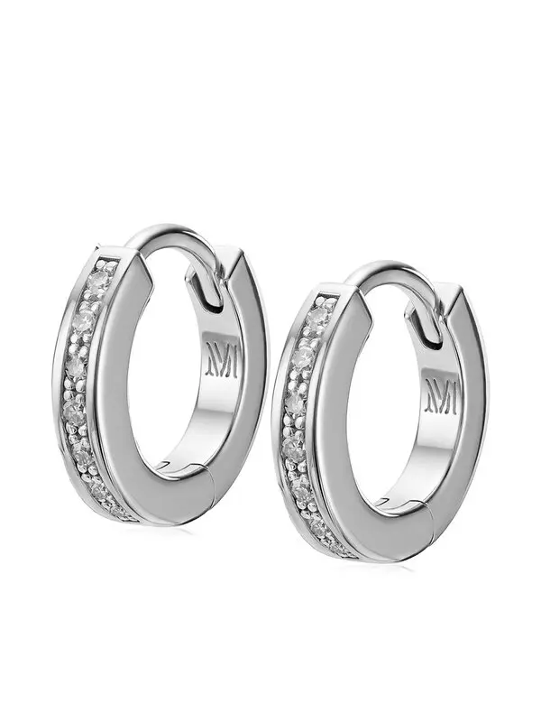 Monica Vinader Diamond Huggie Earrings - Silver