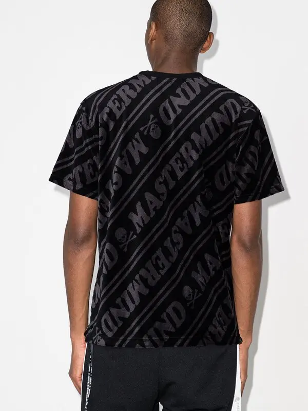 MASTERMIND WORLD Logo-print Velour T-shirt - Grey