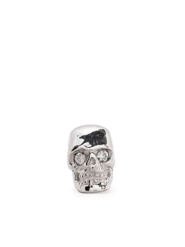 Emanuele Bicocchi Diamond Eye Skull Single Earring - Silver