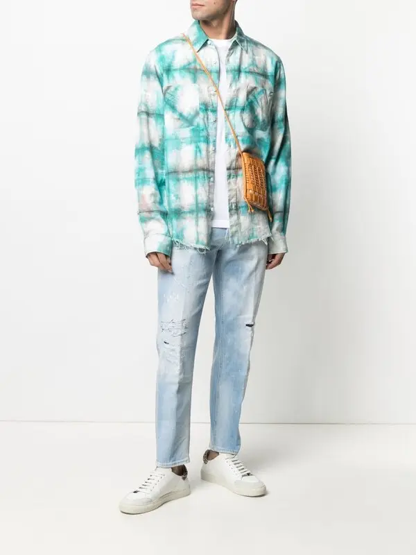 DONDUP Distressed Straight Leg Jeans - Blue