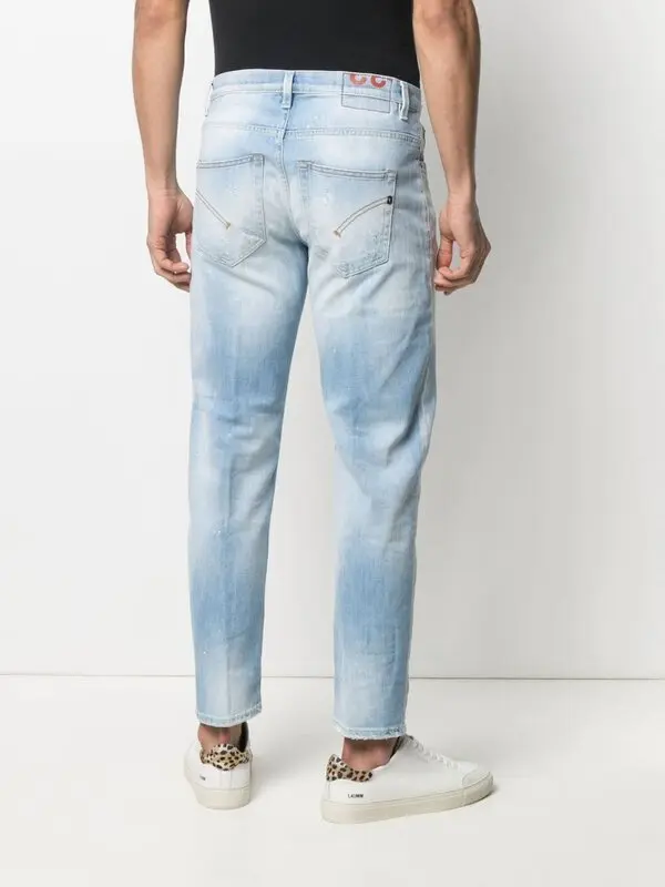 DONDUP Distressed Straight Leg Jeans - Blue