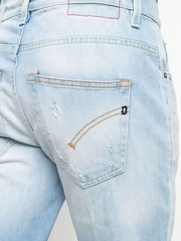 DONDUP Distressed Straight Leg Jeans - Blue
