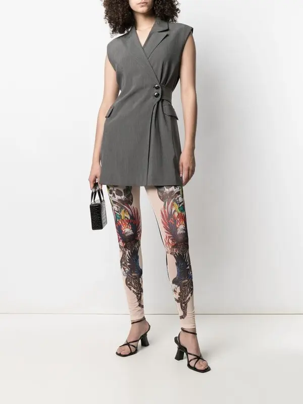 Philipp Plein Tattoo-print Semi-sheer Leggings