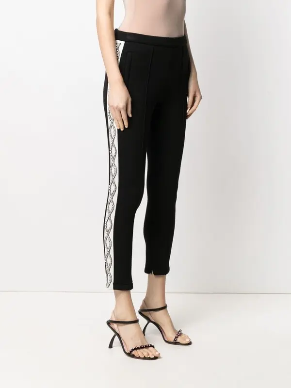 Philipp Plein Crystal-embellished Cropped Track Trousers