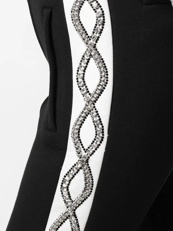 Philipp Plein Crystal-embellished Cropped Track Trousers